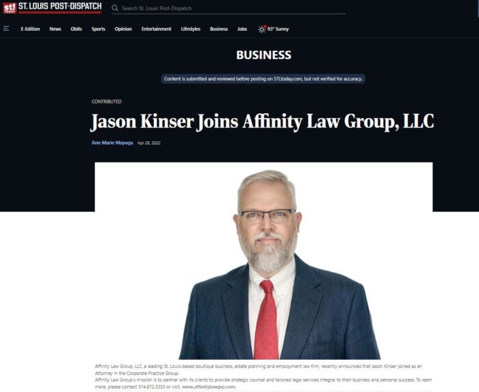 Affinity Welcomes Jason Kinser - Affinity Law Group