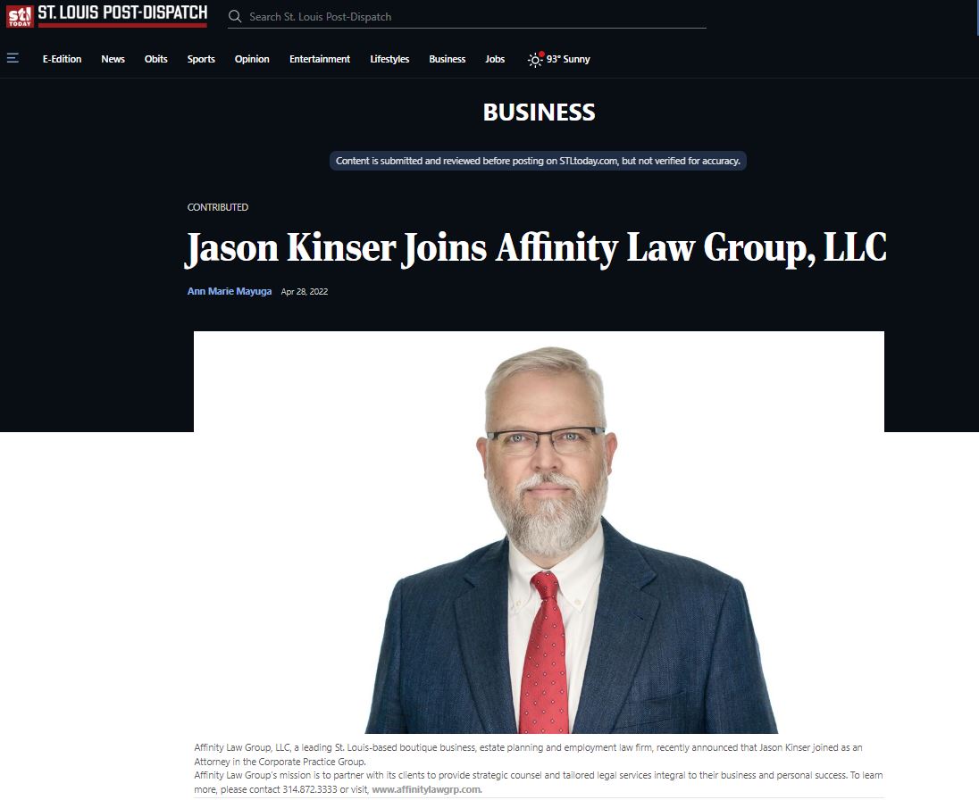 Affinity Welcomes Jason Kinser - Affinity Law Group